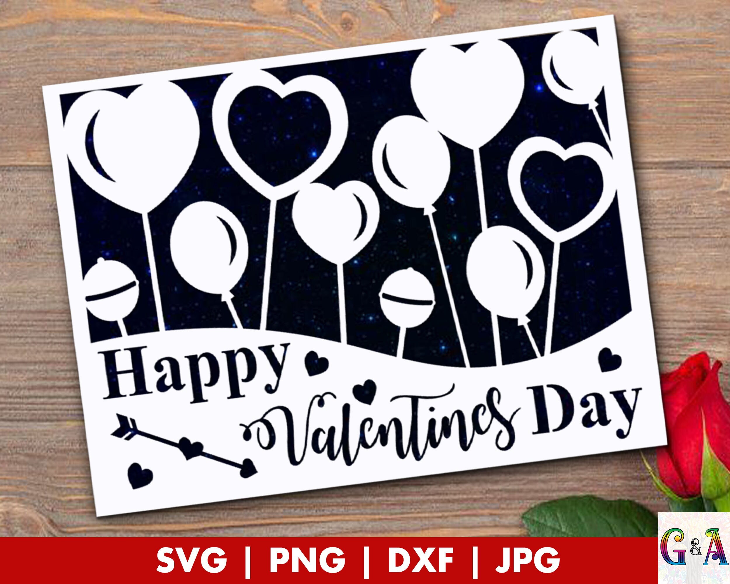 Valentine Card Svg File for Cricut Happy Valentines Day - Etsy