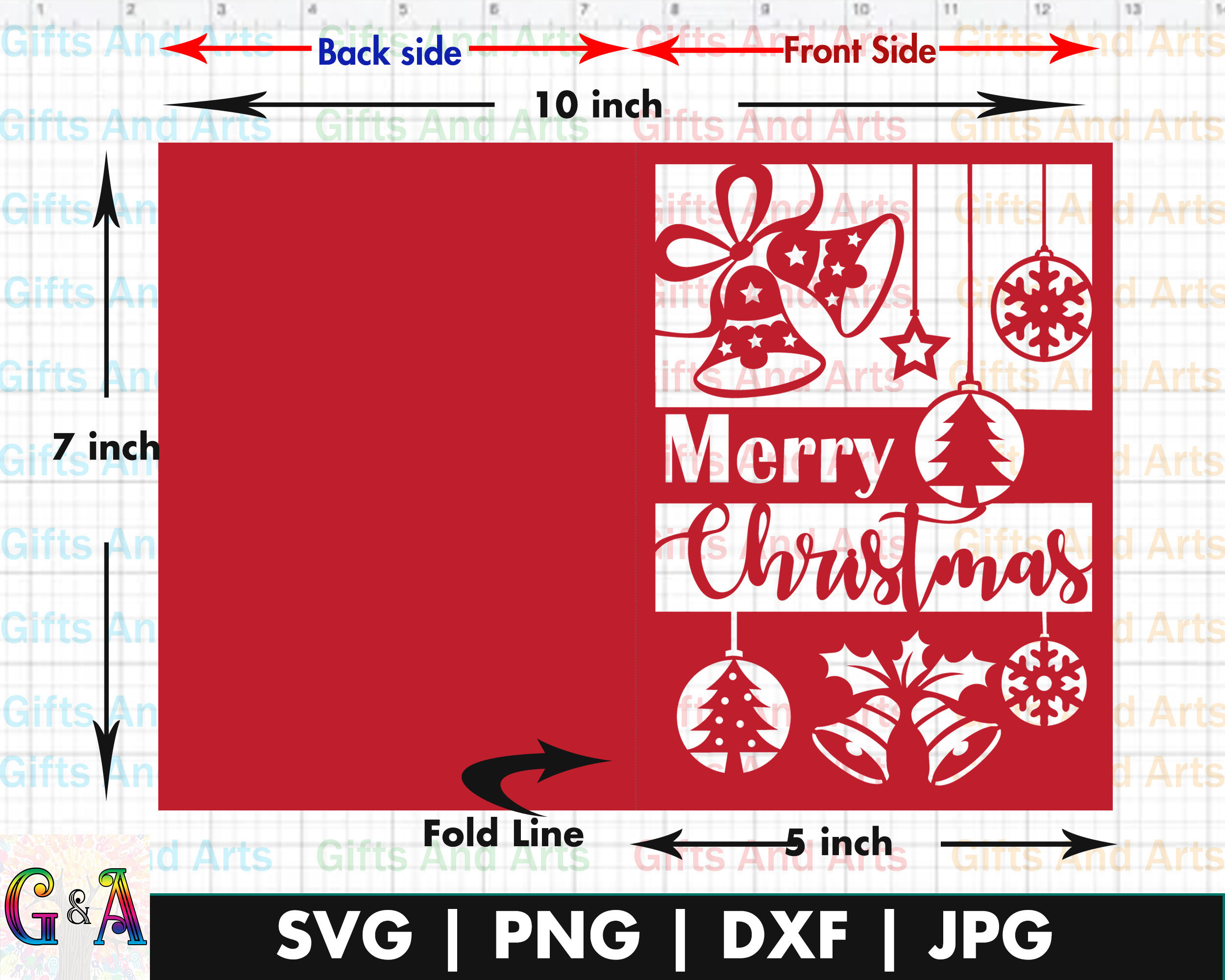 Christmas Card Svg Merry Christmas Svg Card With Envelope | Etsy