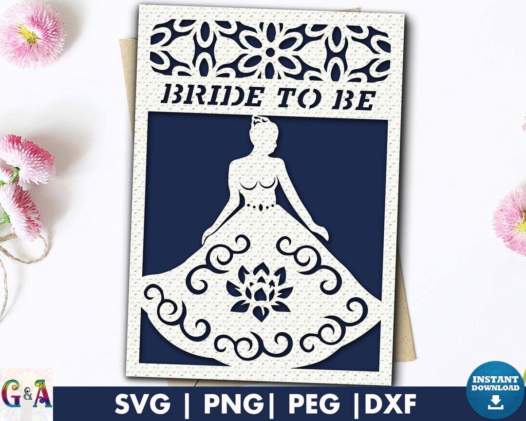 Bridal Shower Card Svg File for Cricut, Bride to Be Card Svg Cut File ...