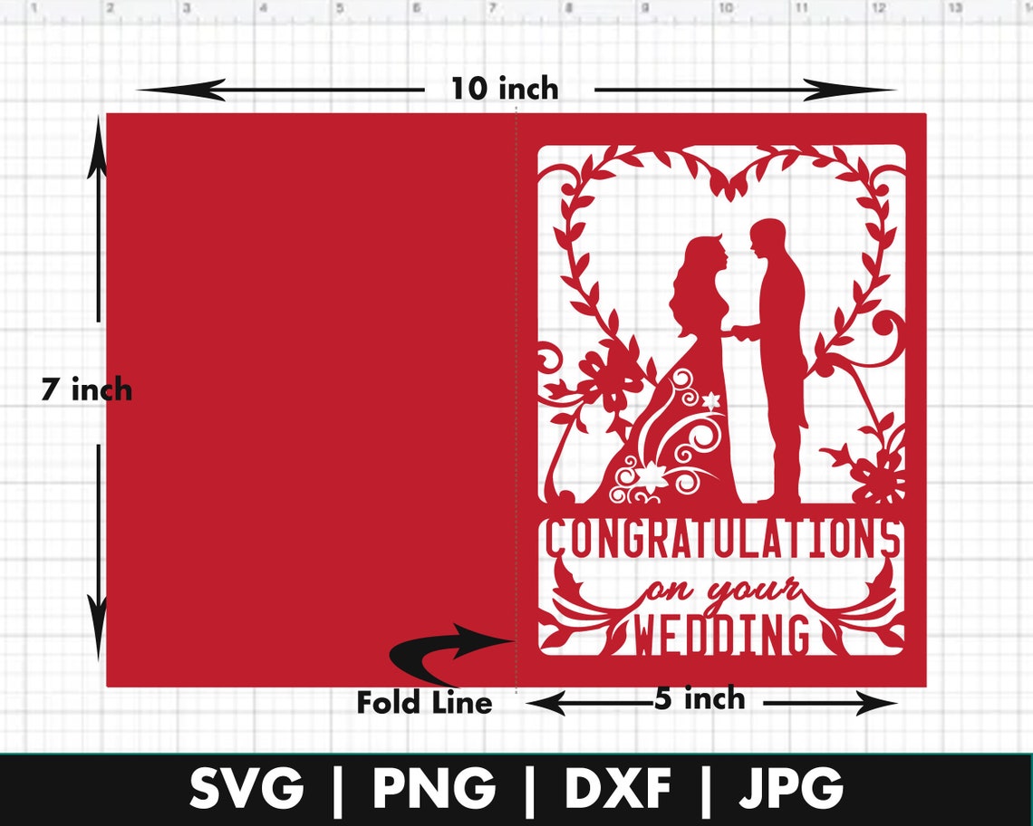 Congratulations Card Svg Wedding Card Svg Wedding - Etsy