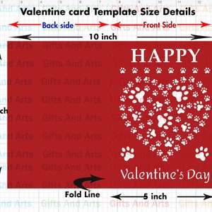 Valentine Card Svg, Heart Paw Happy Valentines Day Card File for Cricut ...
