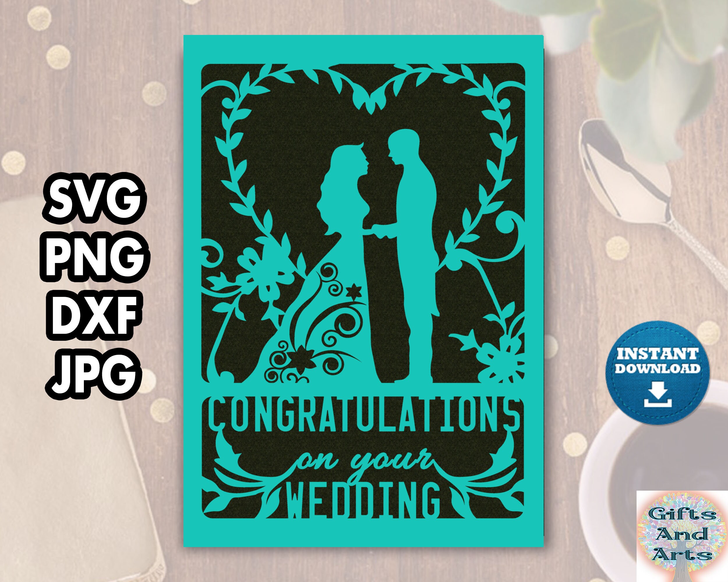 Congratulations Card Svg Wedding Card Svg Wedding - Etsy