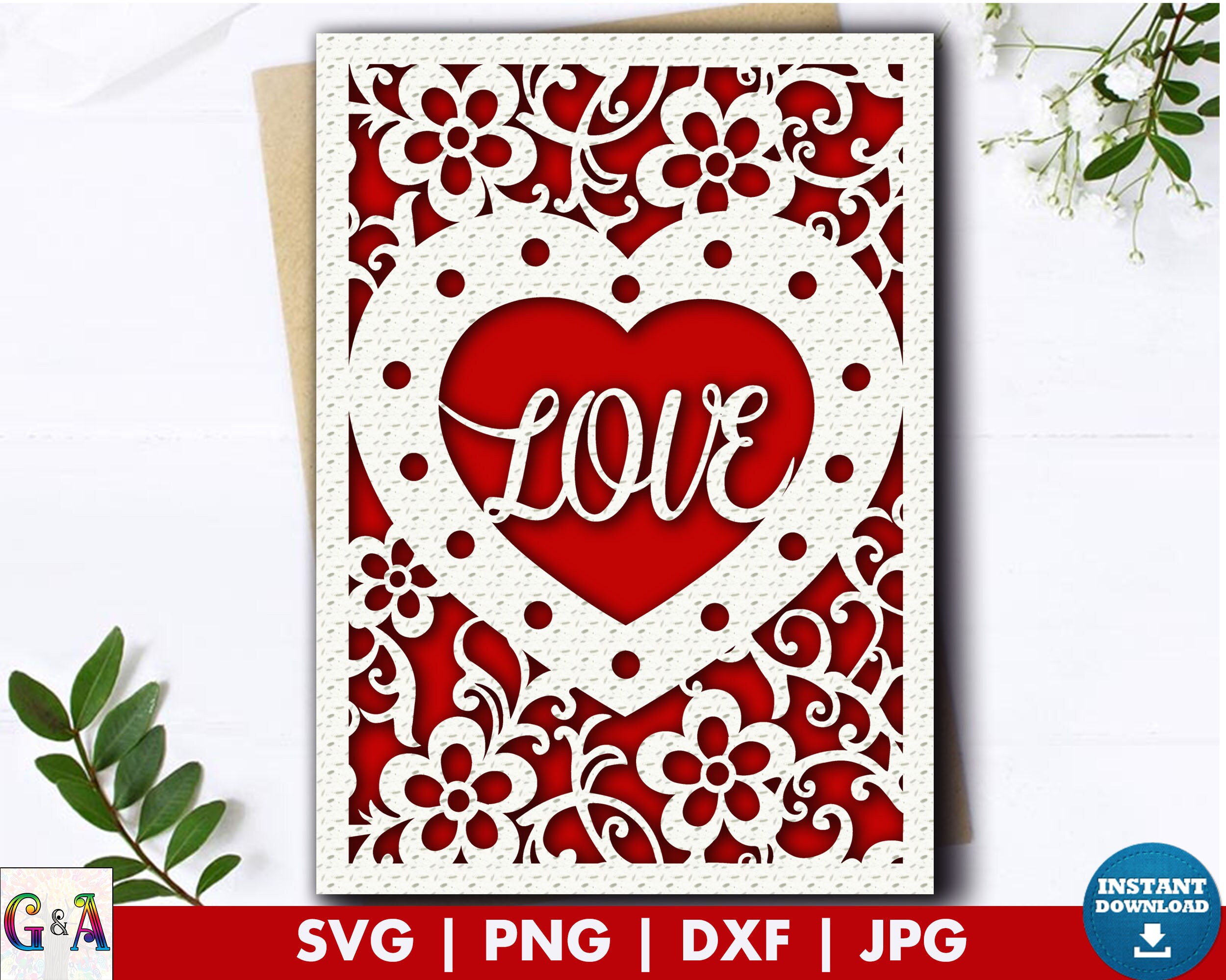 Valentine Card Svg, Love Card Svg, Happy Valentines Day Card File for ...