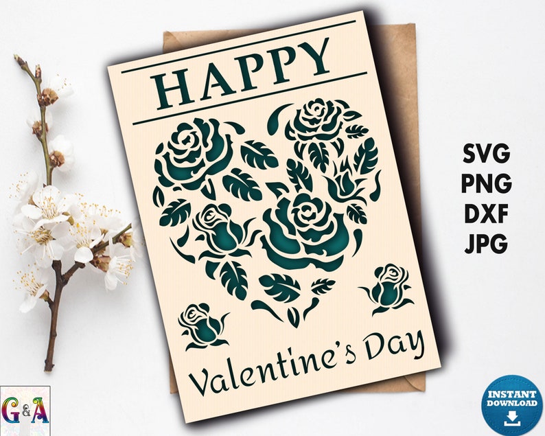 Valentine Card Svg Bundle, Happy Valentine s Day Card Svg Files for ...