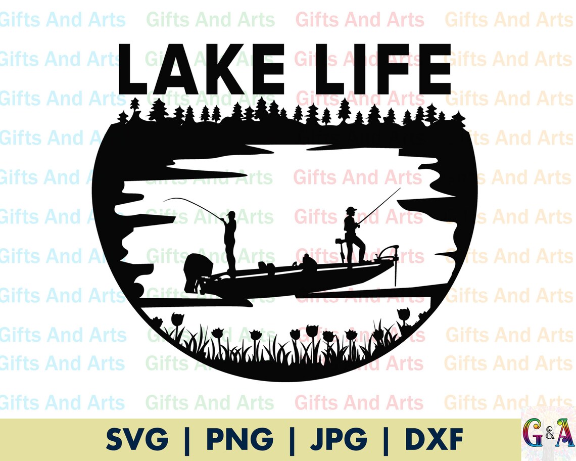 Lake Life Svg Lake Scene Svg for Shirt Fishing in Lake Cut - Etsy
