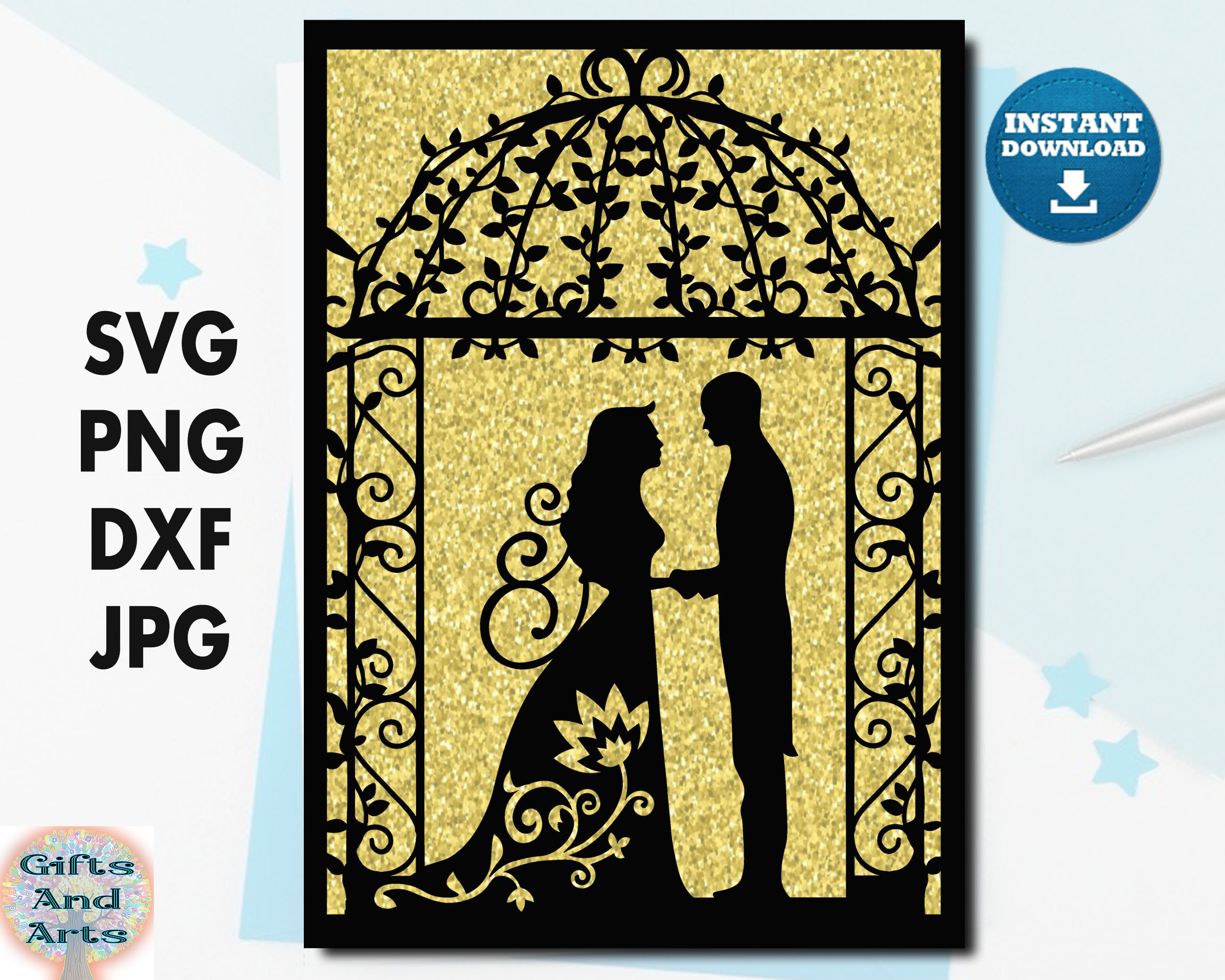 Wedding Card Svg Bridal Shower Wedding Invite Svg Files for - Etsy