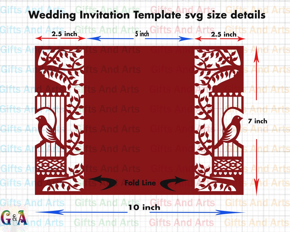 Gate Fold Invitation Svg 5x7 Wedding Invitations Template - Etsy