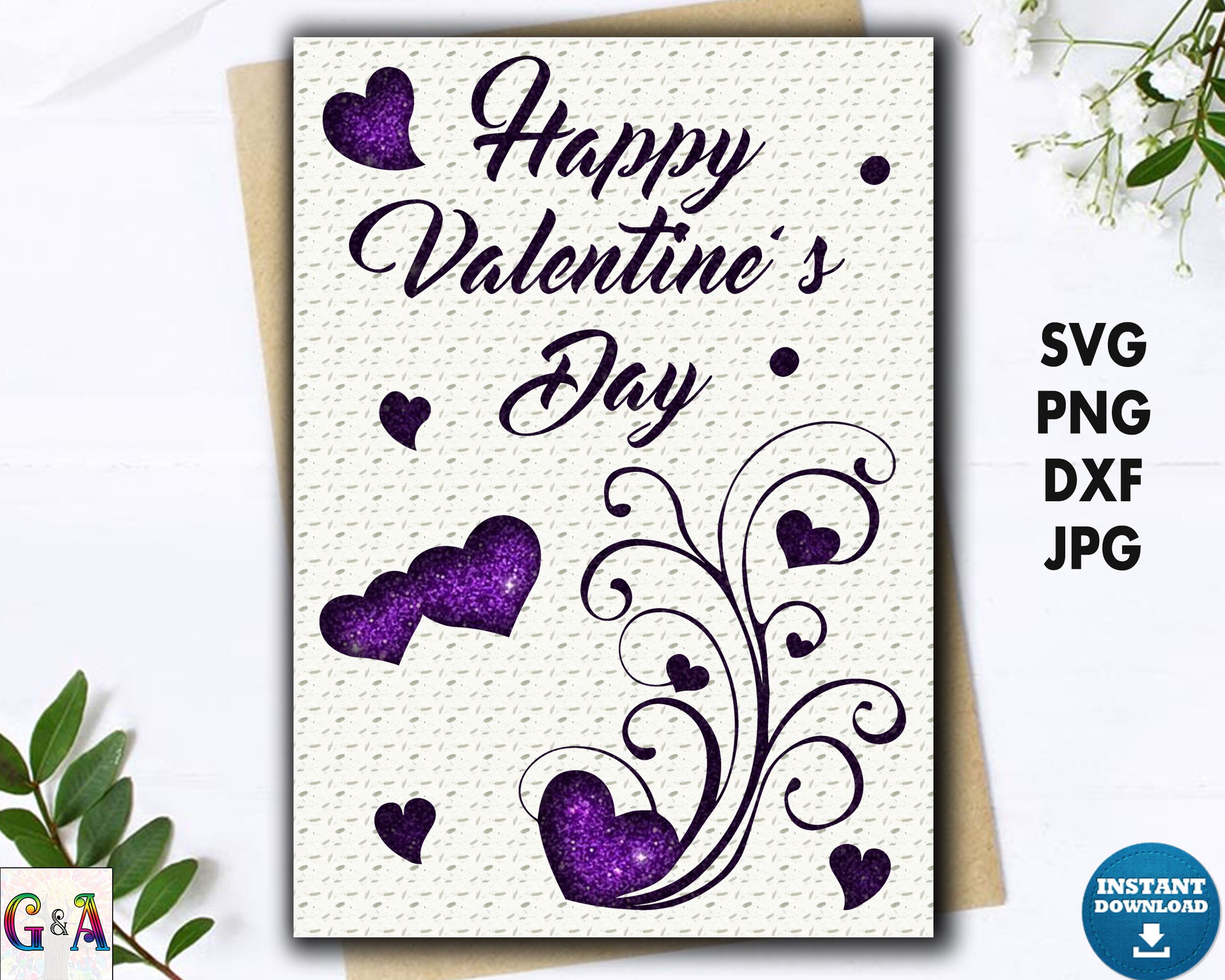 Valentine Card Svg Digital Cut Files Happy Valentines Day Card - Etsy