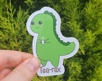 Tea Rex Sticker - Etsy