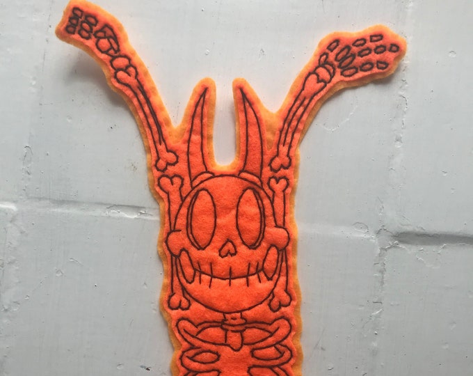 Cuphead the Devil Skeleton Large Handmade Sew-on Felt Patch - Etsy