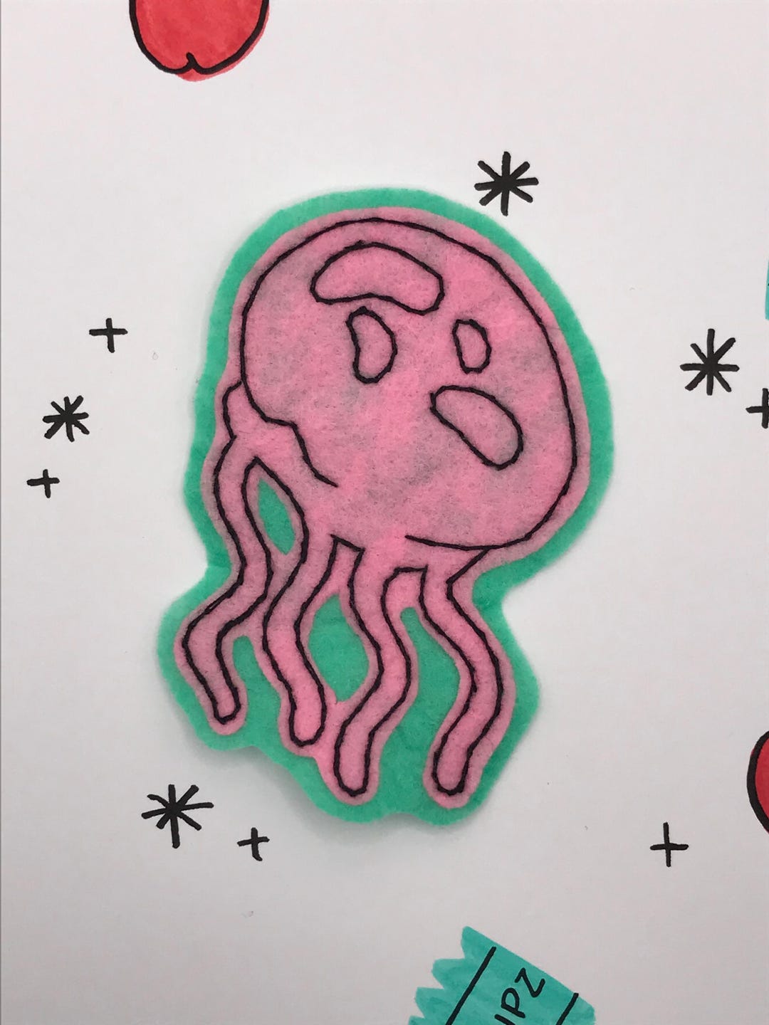 Spongebob Jellyfish Handmade Sew-on Felt Patch - Etsy