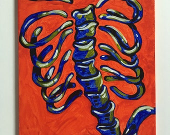 Ribcage Painting - Etsy UK