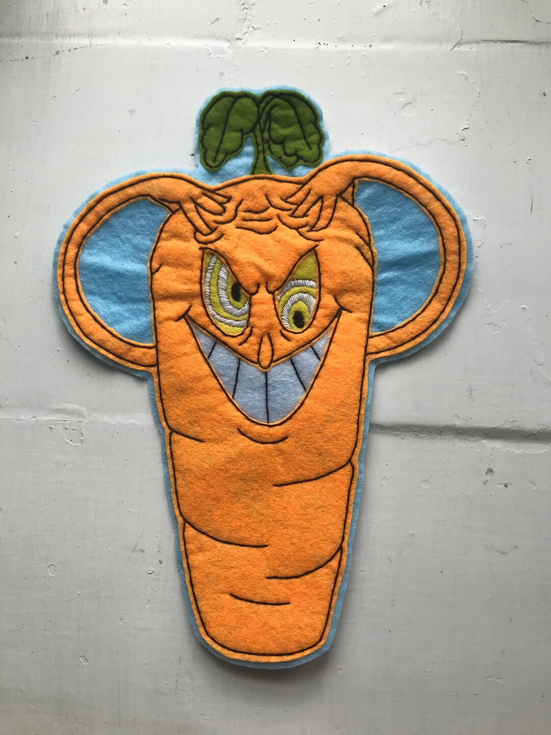 Cuphead Chauncey Chantenay Carrot Large Handmade Sew-on Felt Patch - Etsy