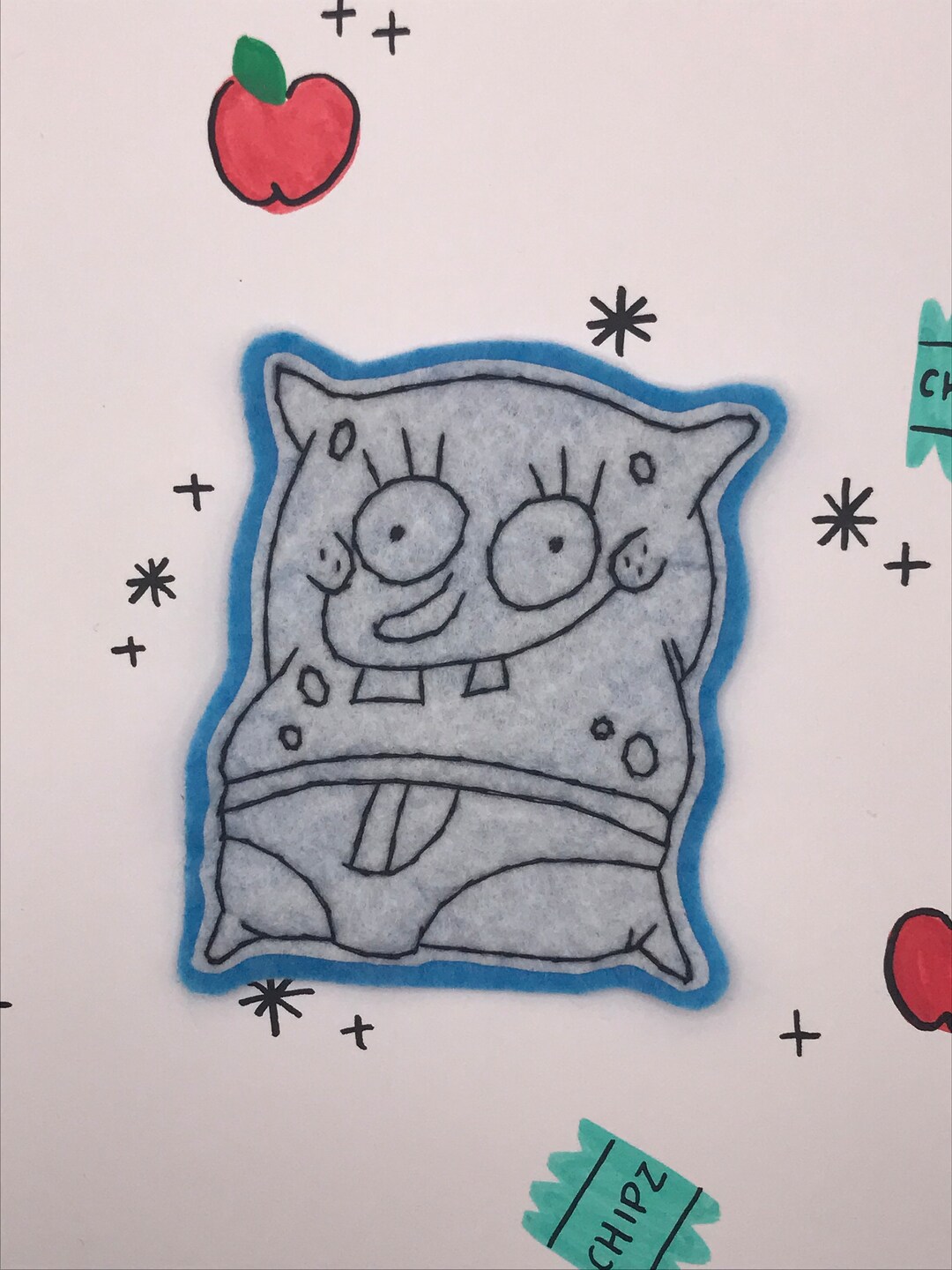 Spongebob Handmade Sew-on Felt Patch - Etsy