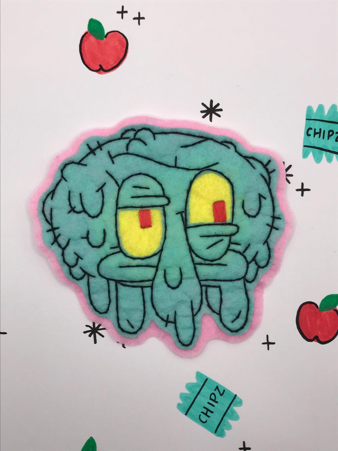 Spongebob Squidward Blob Handmade Sew-on Felt Patch - Etsy