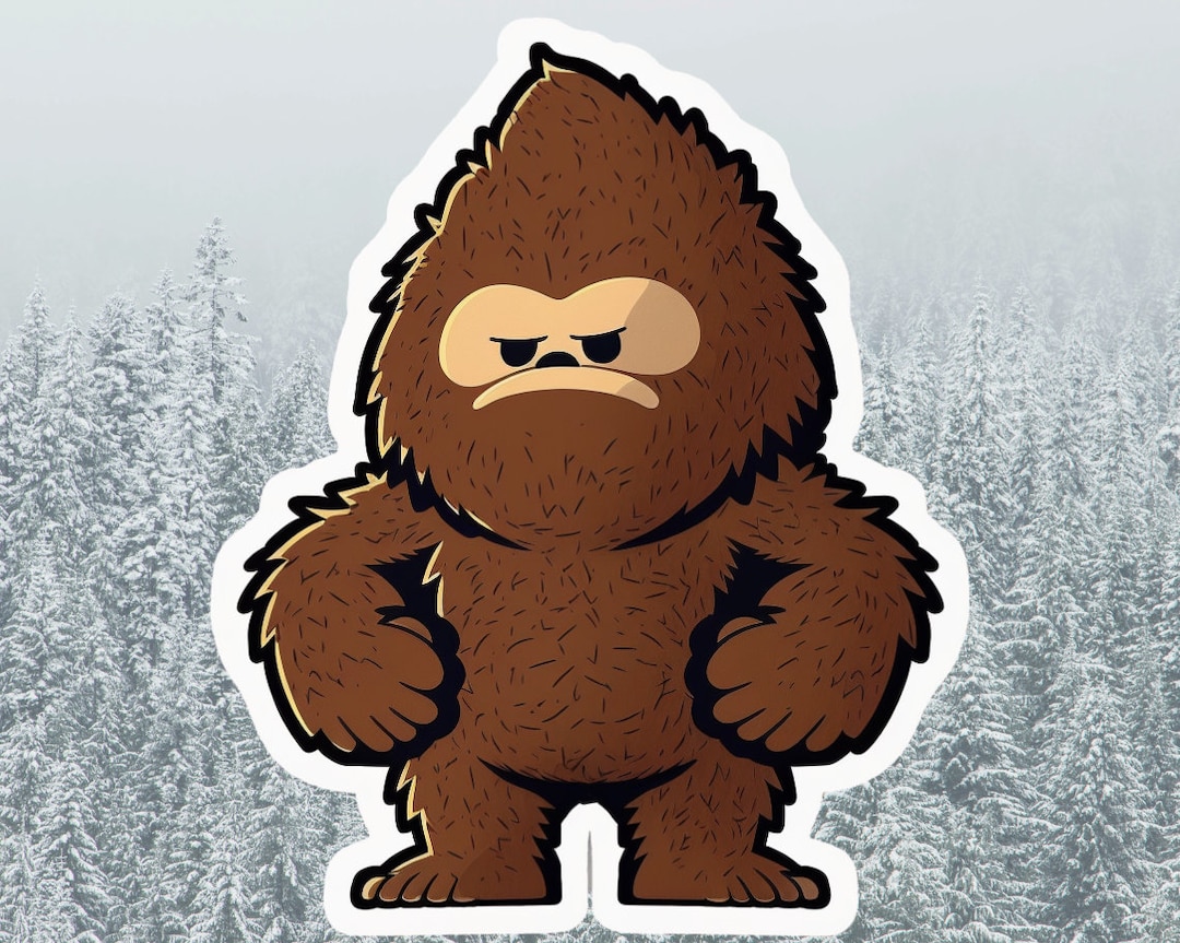 Cute, Angry, Fluffy Sasquatch Sticker, Decoration, Decal, Bigfoot - Etsy