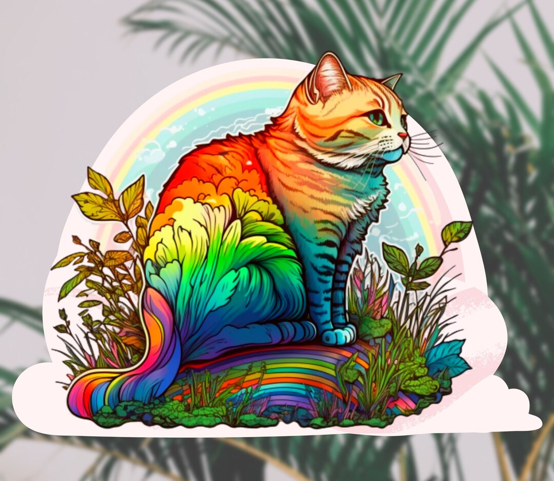LGBTQ Cat Stickers Bi Pride Sticker for Laptop Love is Love - Etsy