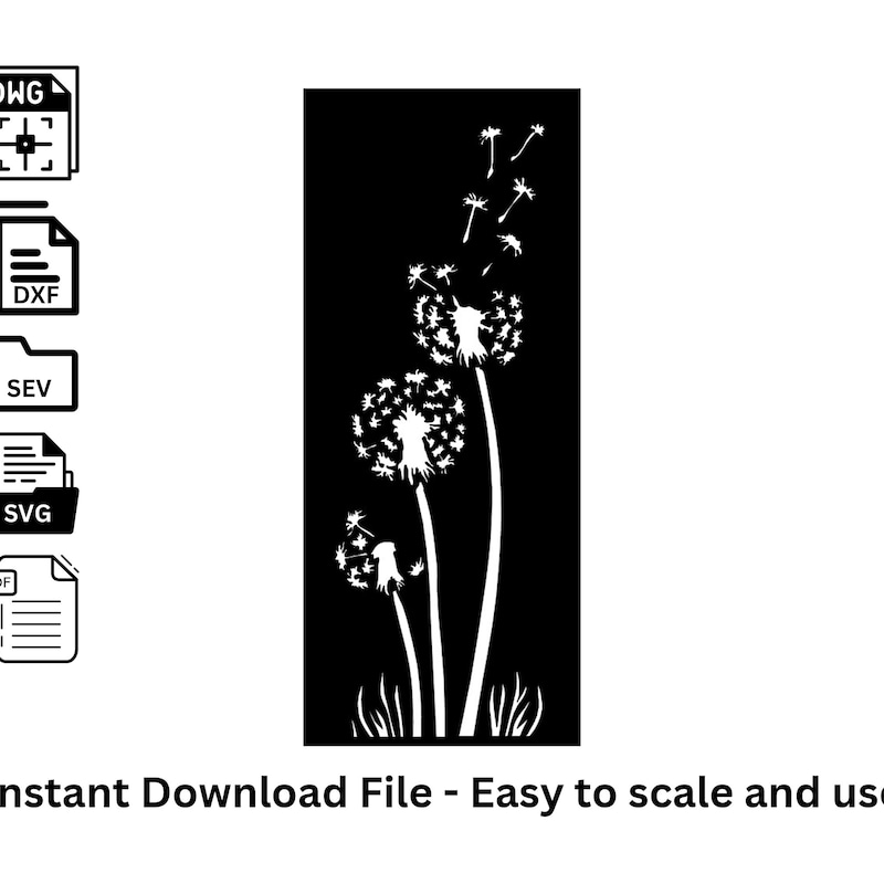 Dandelion Laser Engraving - Etsy