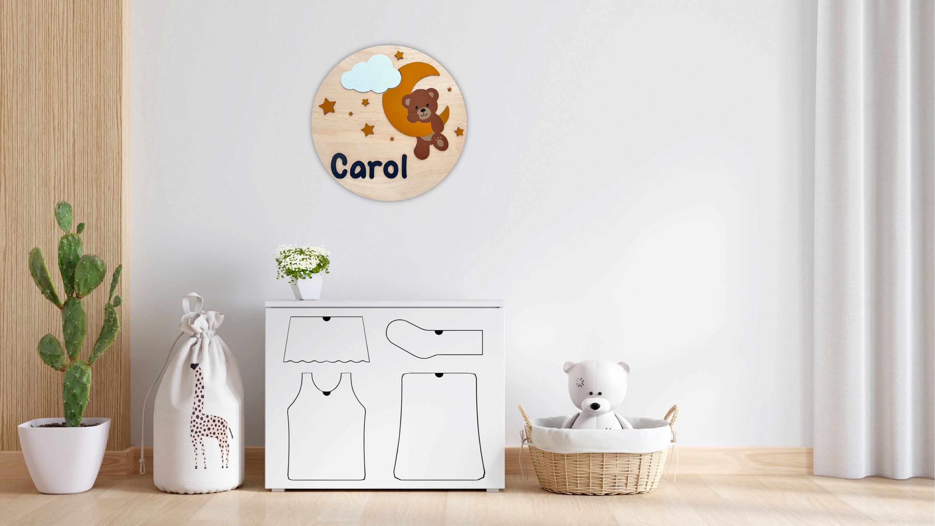 Teddy Bear Custom Name Sign,baby Shower Gift,child Deco,wall Decoration ...