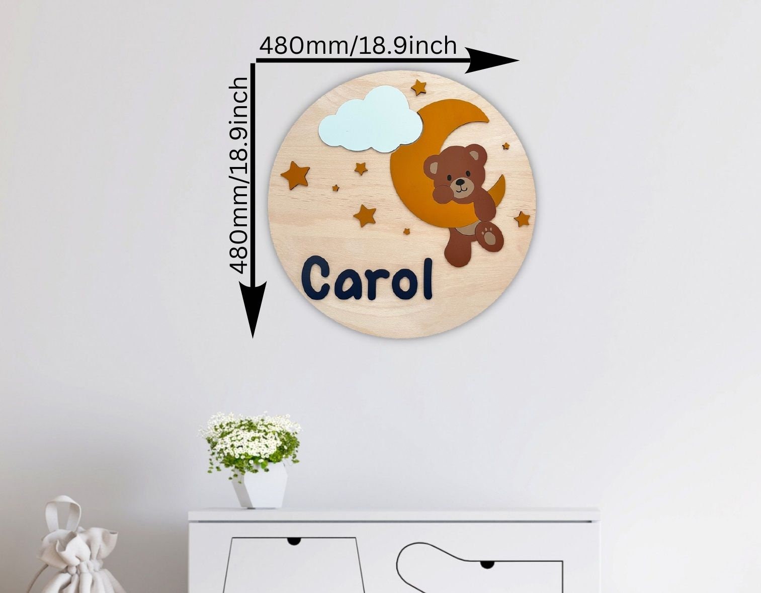 Teddy Bear Custom Name Sign,baby Shower Gift,child Deco,wall Decoration ...