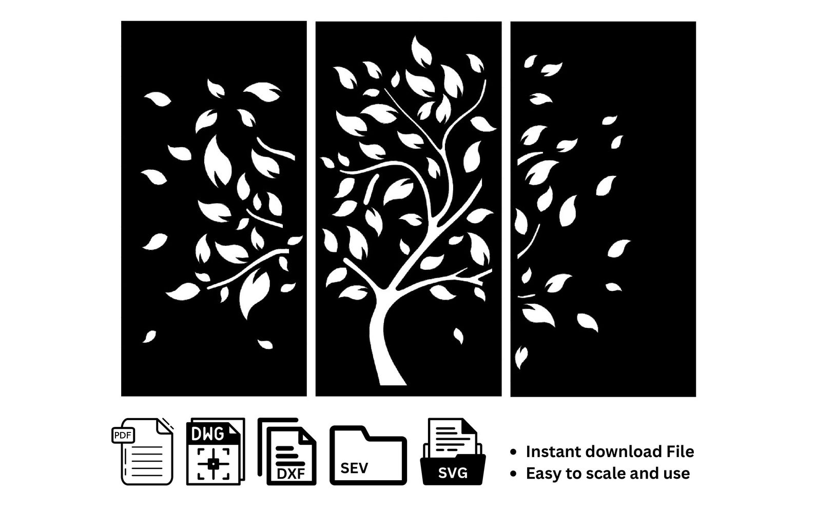 Triptych Tree of Life Wall Art, CNC Cut File (digital Download) - Etsy