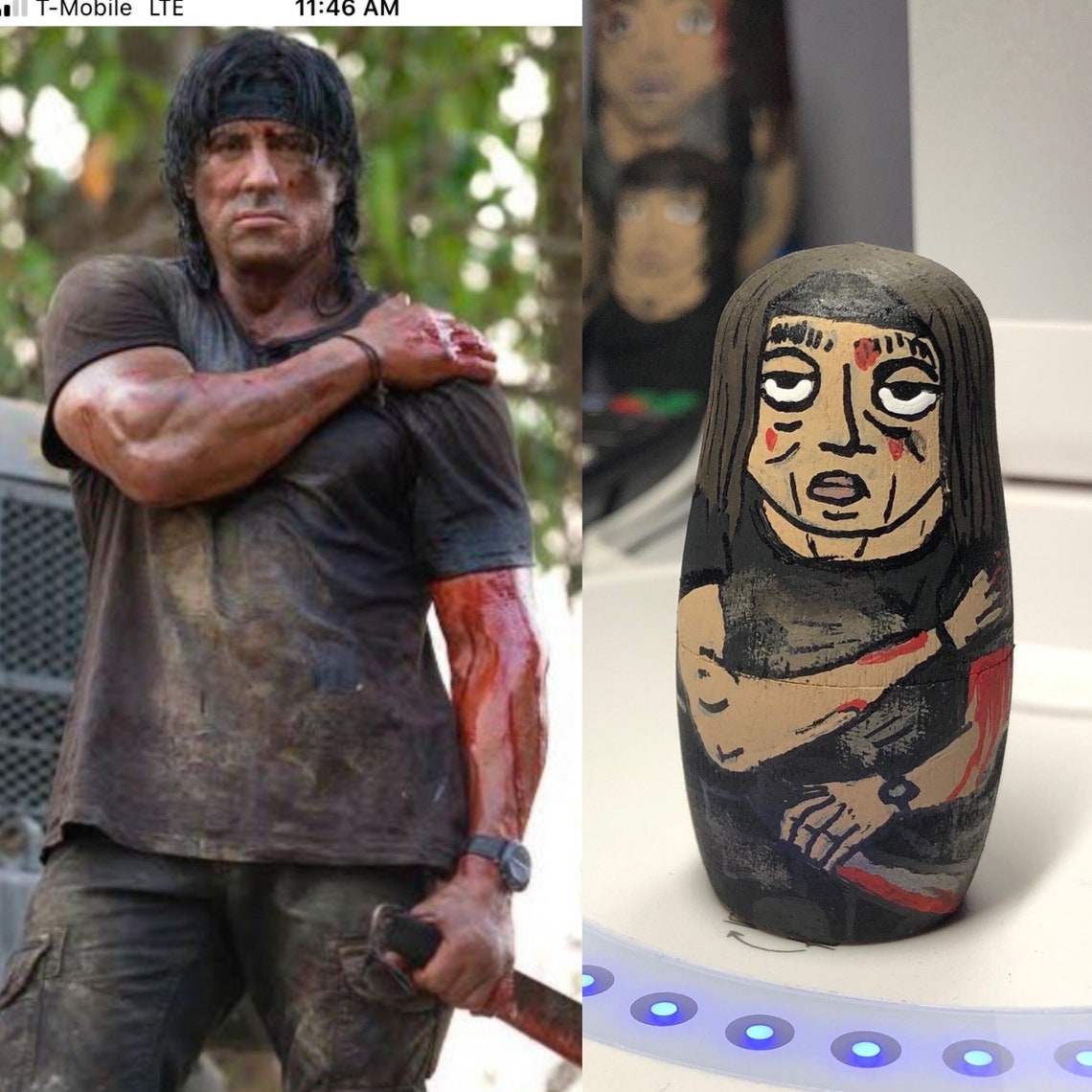 Rambo 1-5 Inspired Custom Painted Nesting Doll - Etsy