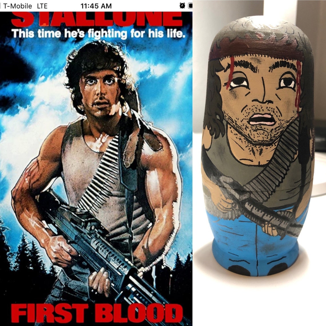 Rambo 1-5 Inspired Custom Painted Nesting Doll - Etsy