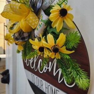 Everyday Yellow and Lemons Welcome Sign, Round Wooden Welcome Sign ...