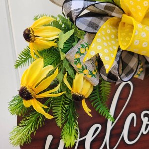 Everyday Yellow and Lemons Welcome Sign, Round Wooden Welcome Sign ...