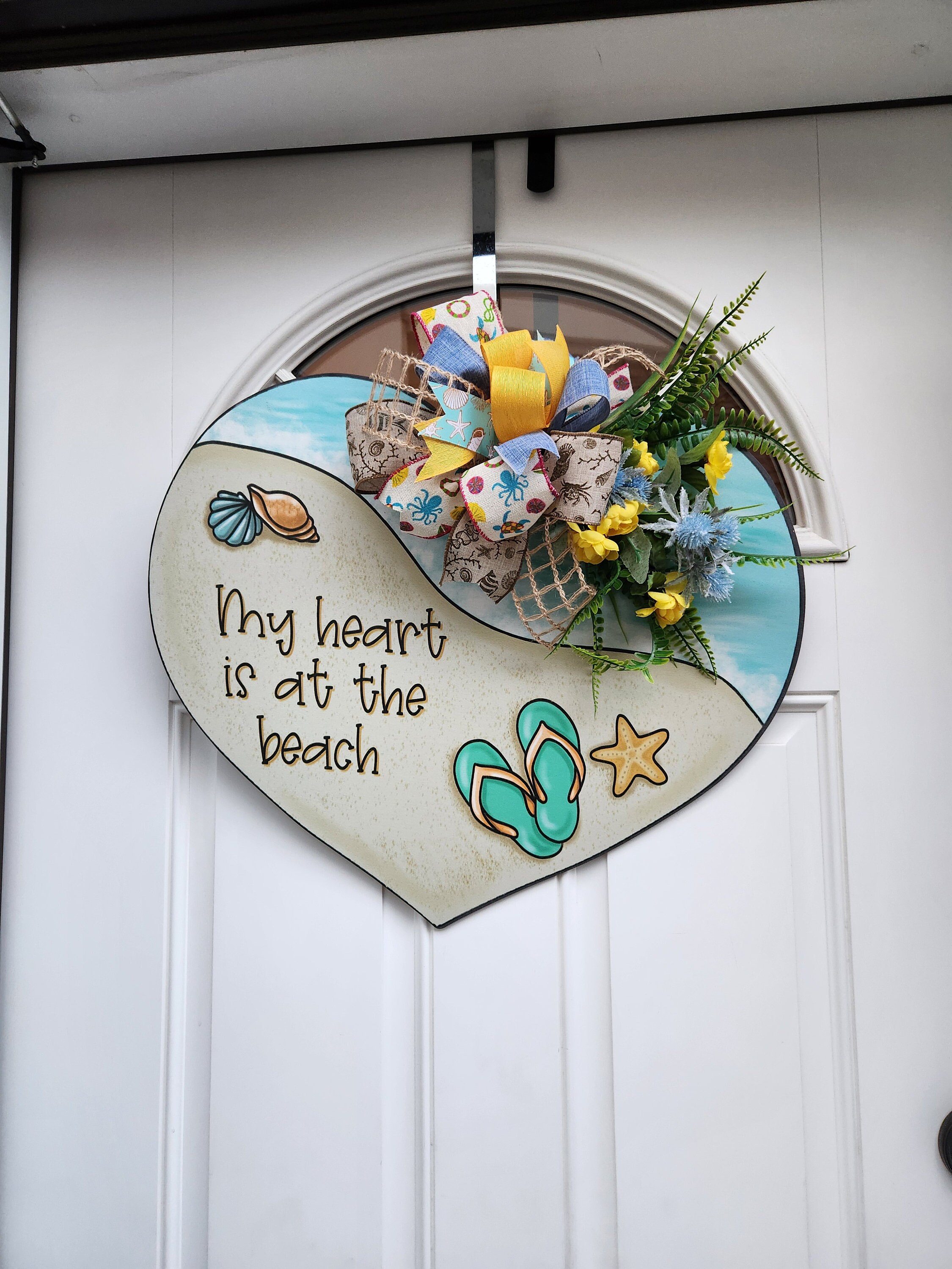Everyday Beach Themed Door Hanger, Shore Decor, Tropical Decor, Yellow ...