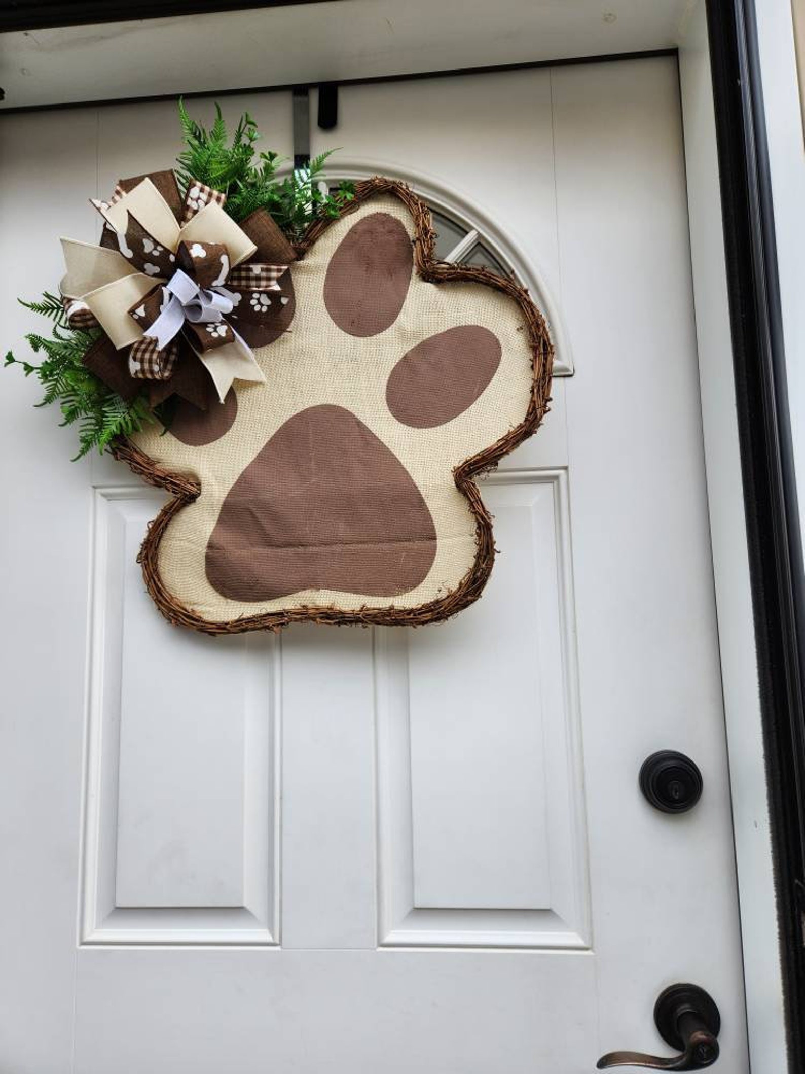 Everyday Paw Print Door Hanger, Grapevine Paw Print Wreath, Dog Lovers ...