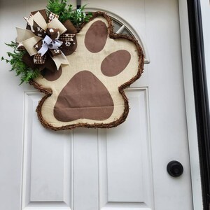 Everyday Paw Print Door Hanger, Grapevine Paw Print Wreath, Dog Lovers ...
