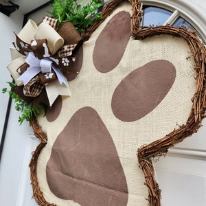 Everyday Paw Print Door Hanger, Grapevine Paw Print Wreath, Dog Lovers ...