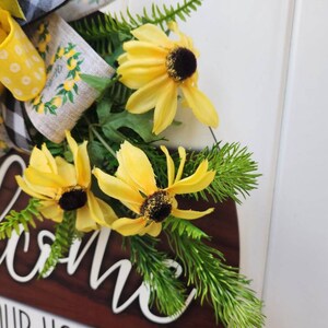Everyday Yellow and Lemons Welcome Sign, Round Wooden Welcome Sign ...