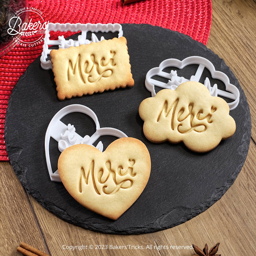 Merci Cookie Cutters - Heart / Cloud / Petit Beurre | Creative Baking ...
