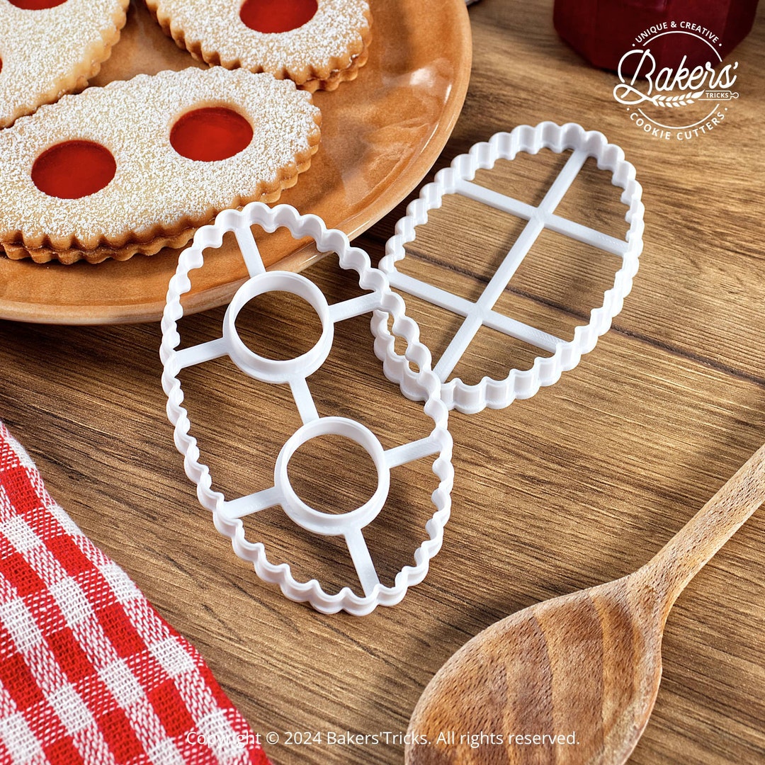 Linzer Cookie Cutter Set – Jam Sandwich Biscuits | 2 Pieces (base + Cut ...