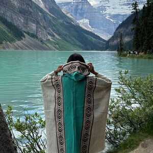 Hand Loom Wool Poncho, Indigenous Pattern, Mountain Adventure Wear ...