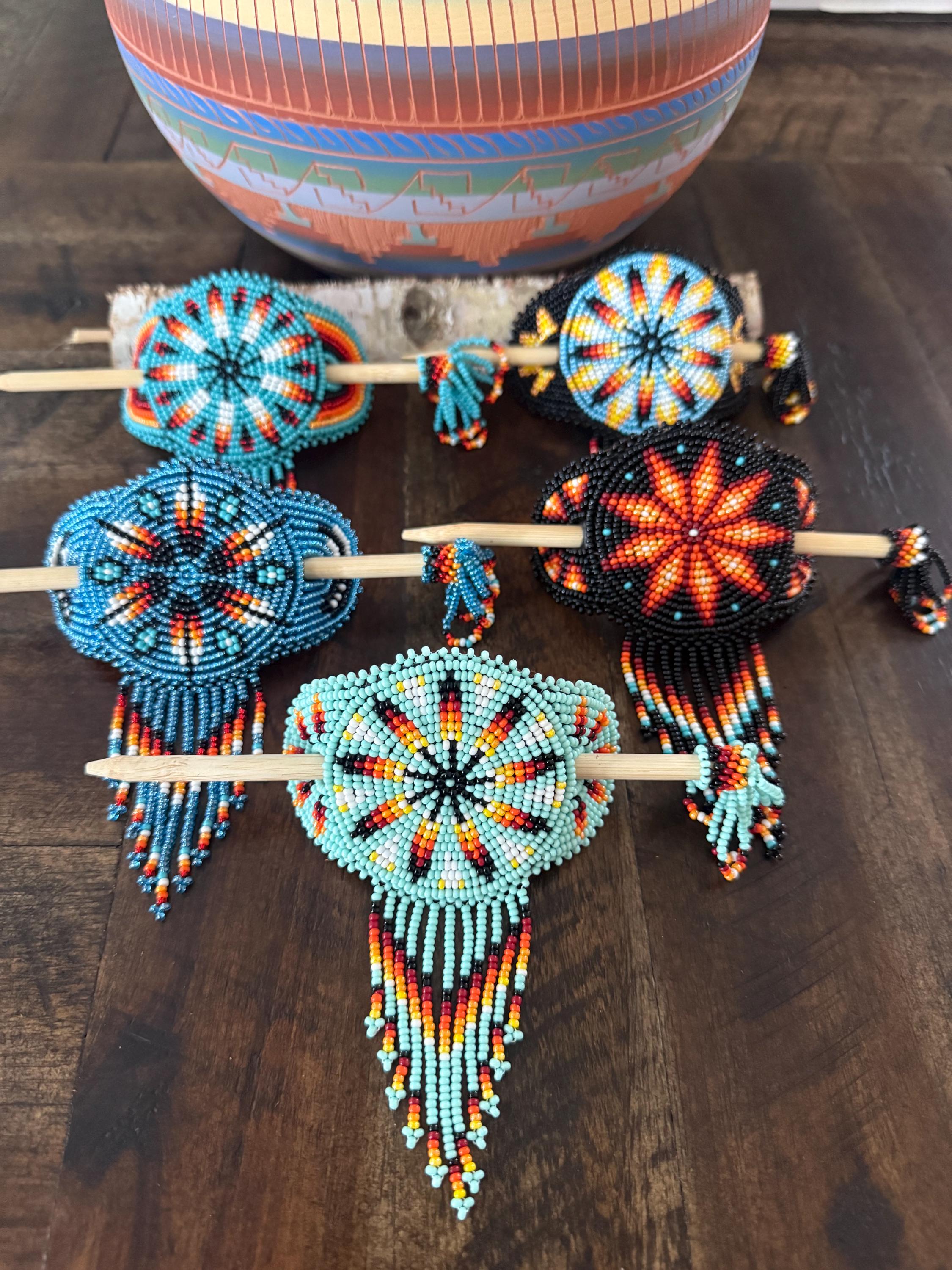 Hand Made Beaded Barrette, Beaded Hair Barrettes, Indigenous Made ...