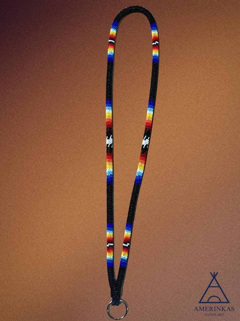 Indigenous Made Beaded Lanyard - Handmade Teacher and Nurse ID Badge ...
