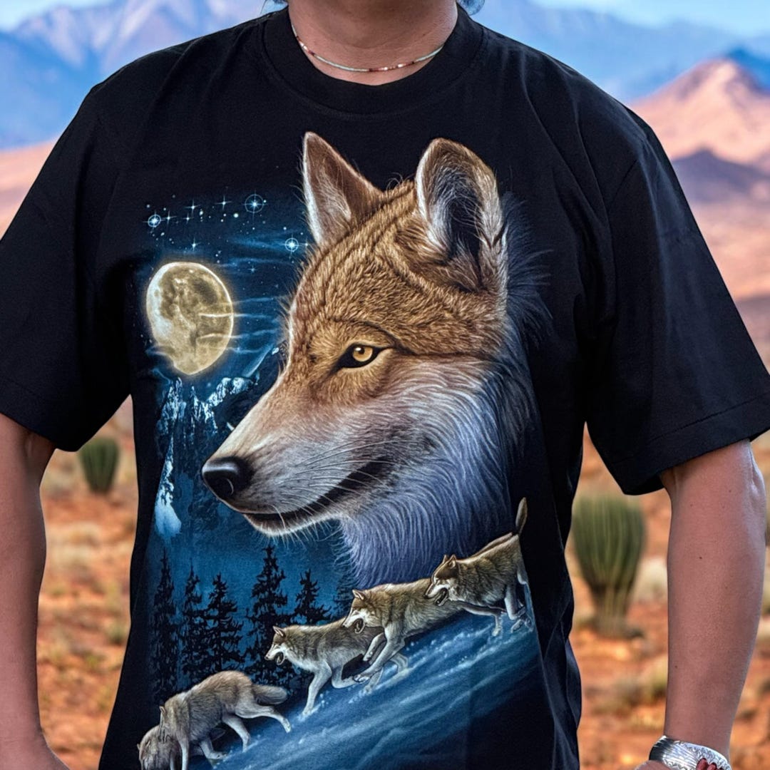 Wolf T-shirt Wolf Clothing Moonlit Wolf Organic Cotton T-shirt ...