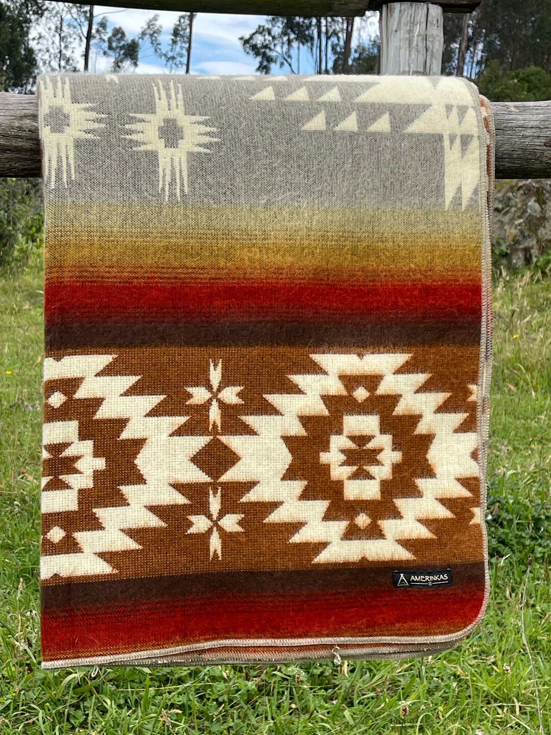 Handmade Alpaca Wool Throw Blanket: Southwest Native Design - Etsy
