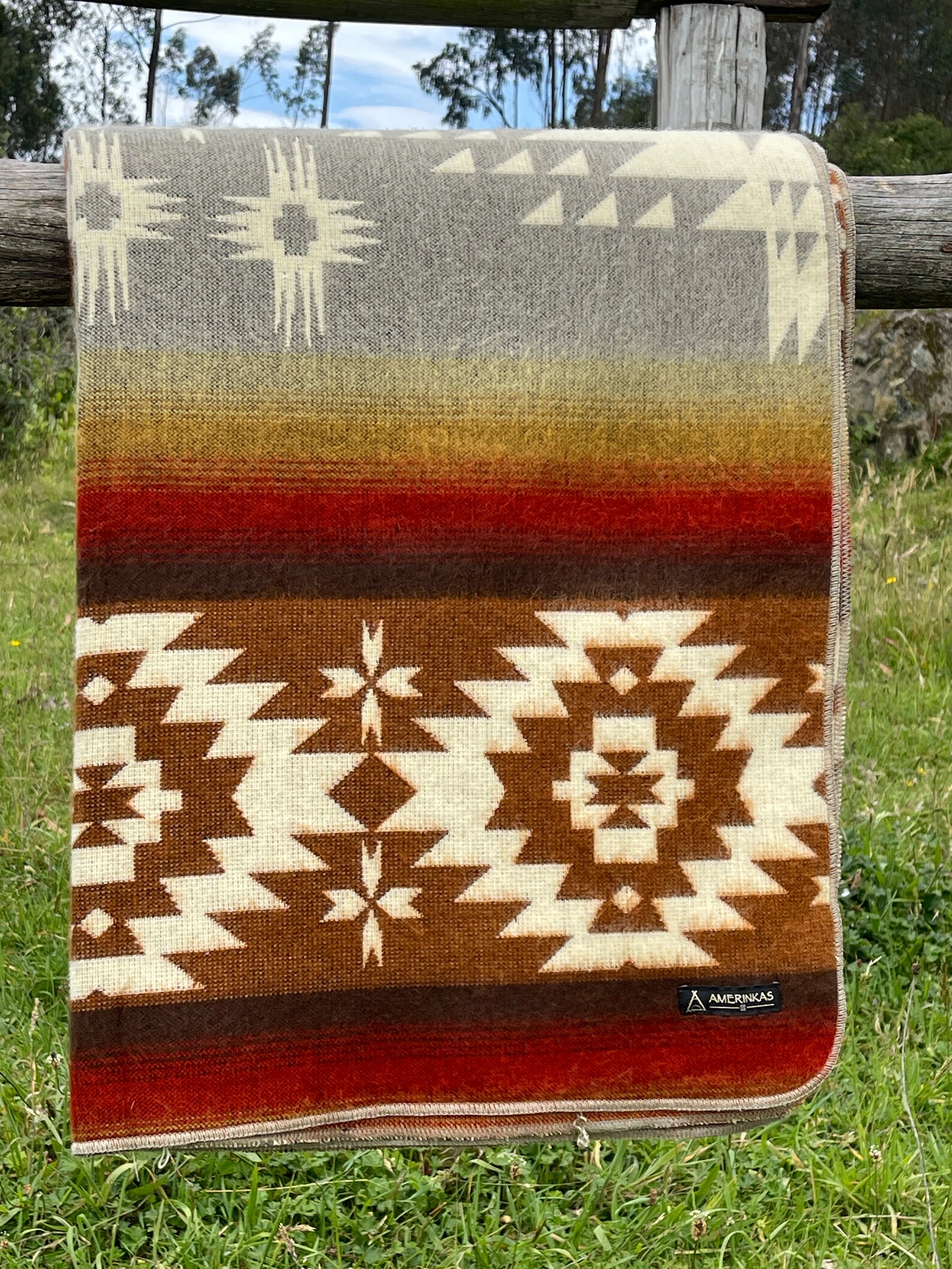 Handmade Alpaca Wool Throw Blanket: Southwest Native Design - Etsy