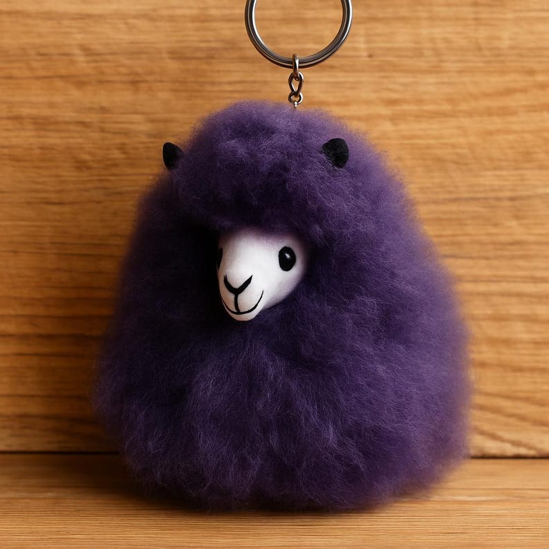 Handmade Baby Alpaca Keychain: Fluffy Llama Charm - Etsy