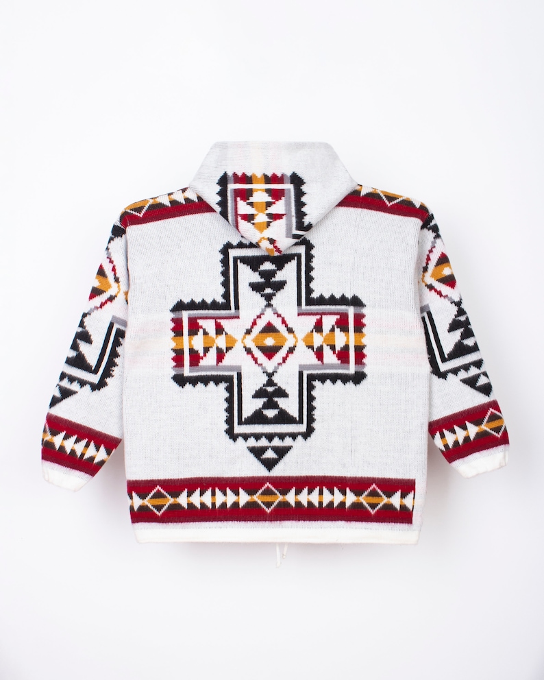 Native Southwestern Alpaca Wool Jacket: Boho Knit Coat, Native American ...