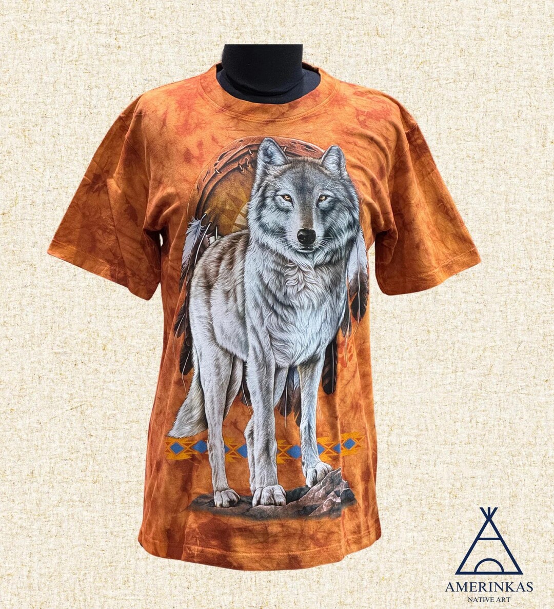 Wolf T-shirt Wolf Clothing Wolf Spirit Organic Tie-dye Tee Tie-dye Wolf ...