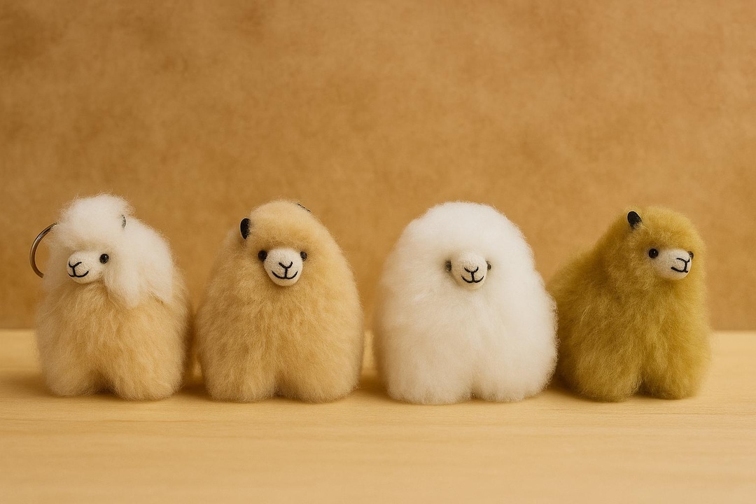 Handmade Baby Alpaca Keychain: Fluffy Llama Charm - Etsy