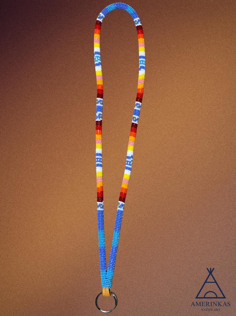 Indigenous Made Beaded Lanyard - Handmade Teacher and Nurse ID Badge ...