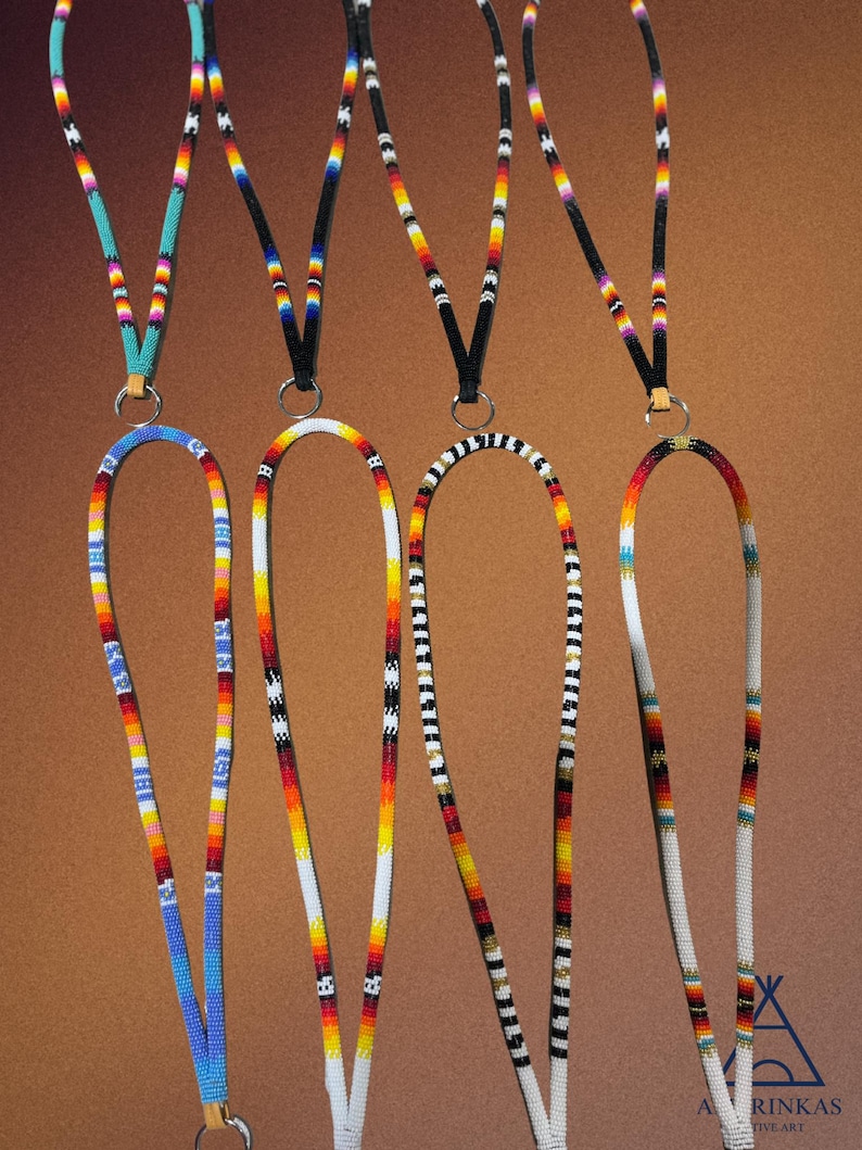 Indigenous Made Beaded Lanyard - Handmade Teacher and Nurse ID Badge ...