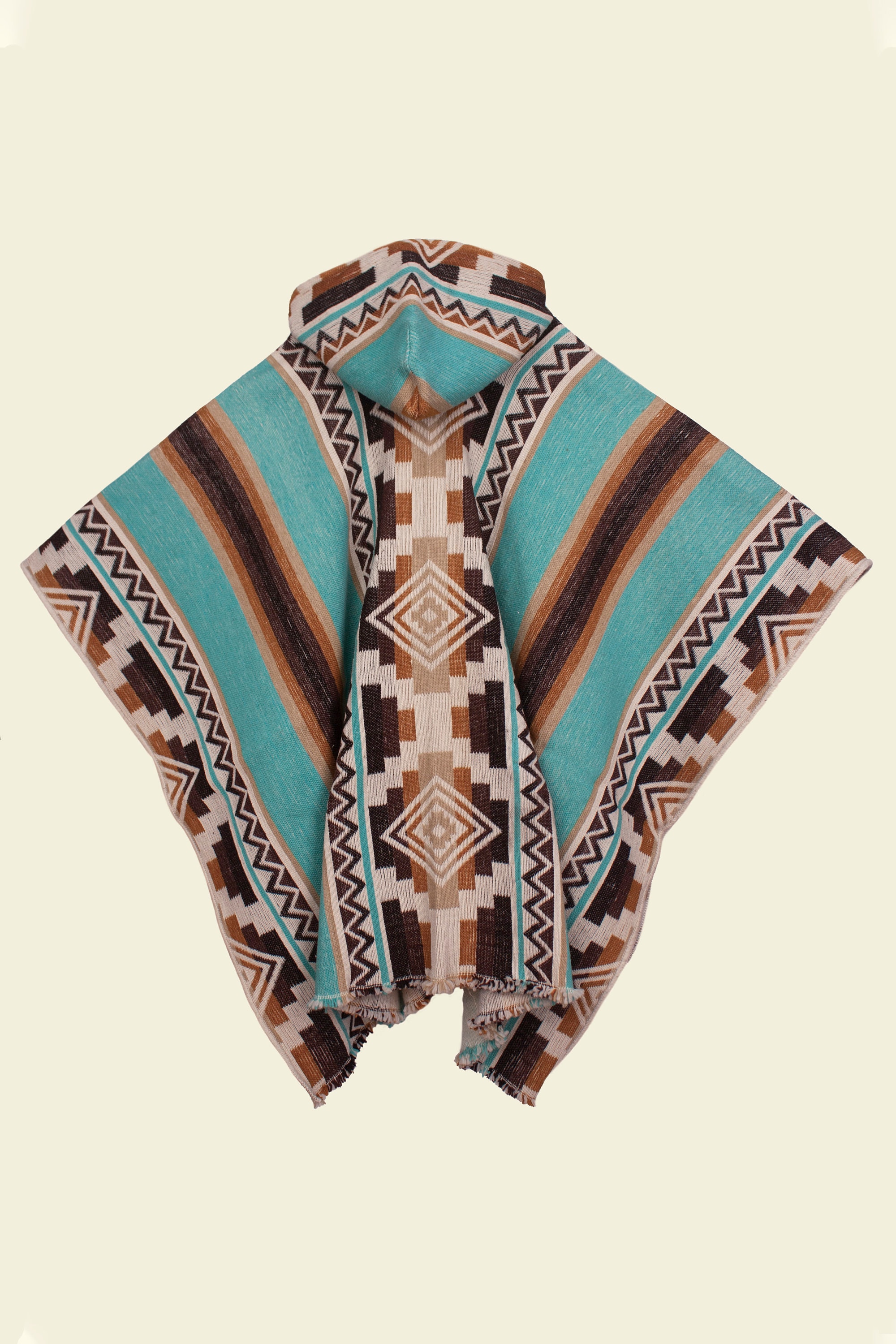 Native Southwest Wool Poncho Cape With Hood Handmade Unisex Coat - Etsy