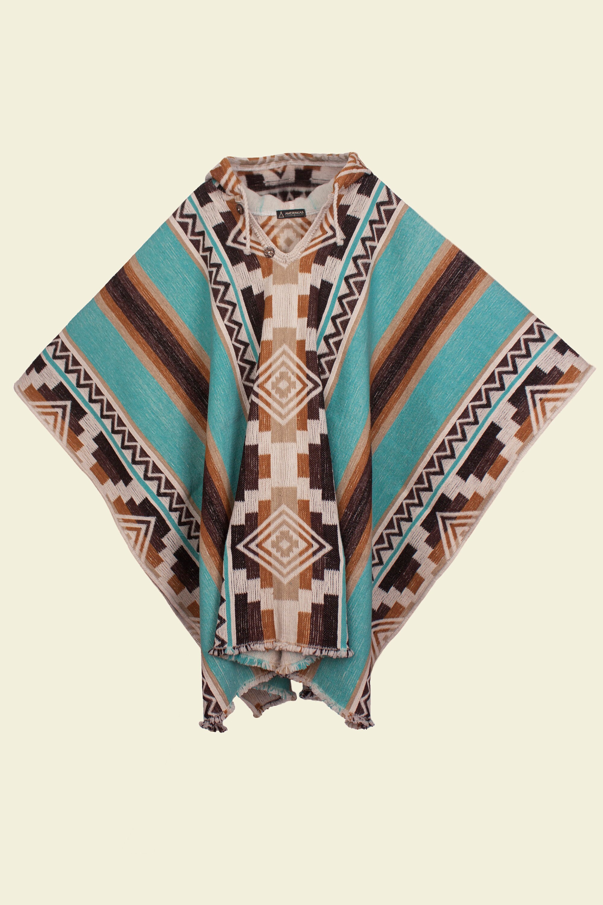 Native Southwest Wool Poncho Cape With Hood Handmade Unisex Coat - Etsy
